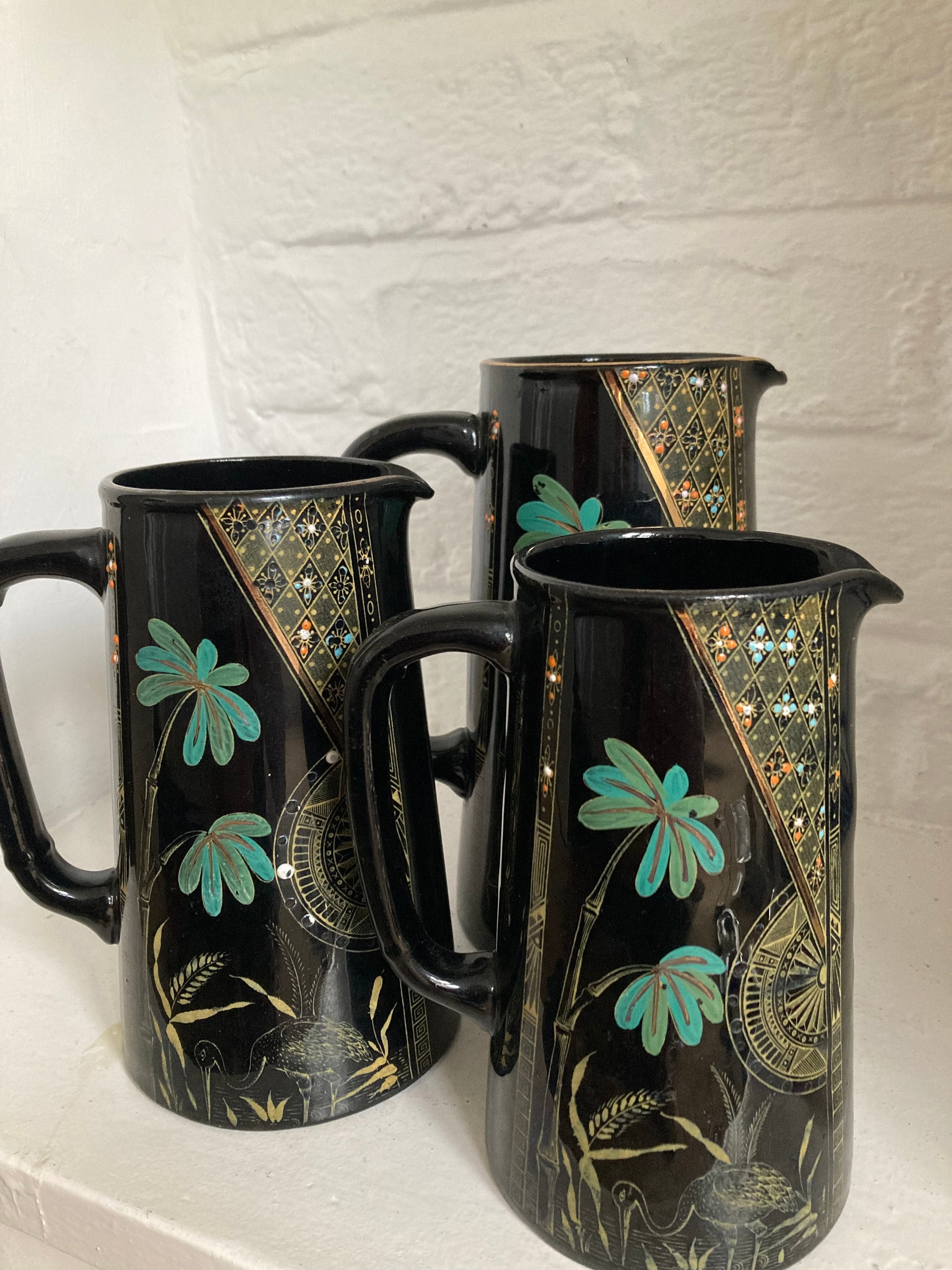 Antique Set of Pitchers, Aesthetic Movement, Rare Collectible Jugs ...