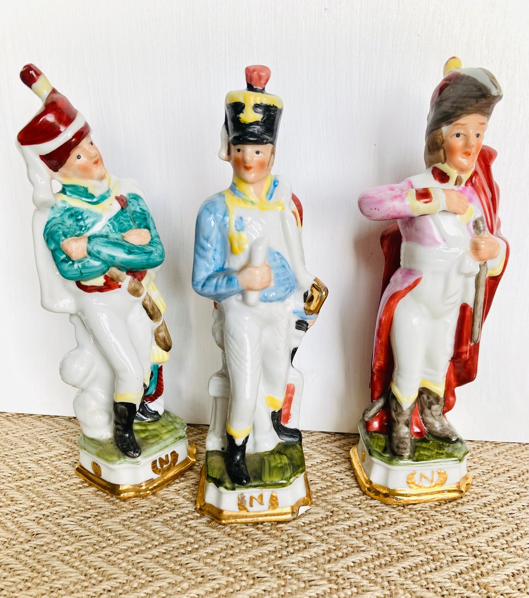Vintage Napoleon Porcelain Figurines, Napoleonic Soldier Statues, Set ...