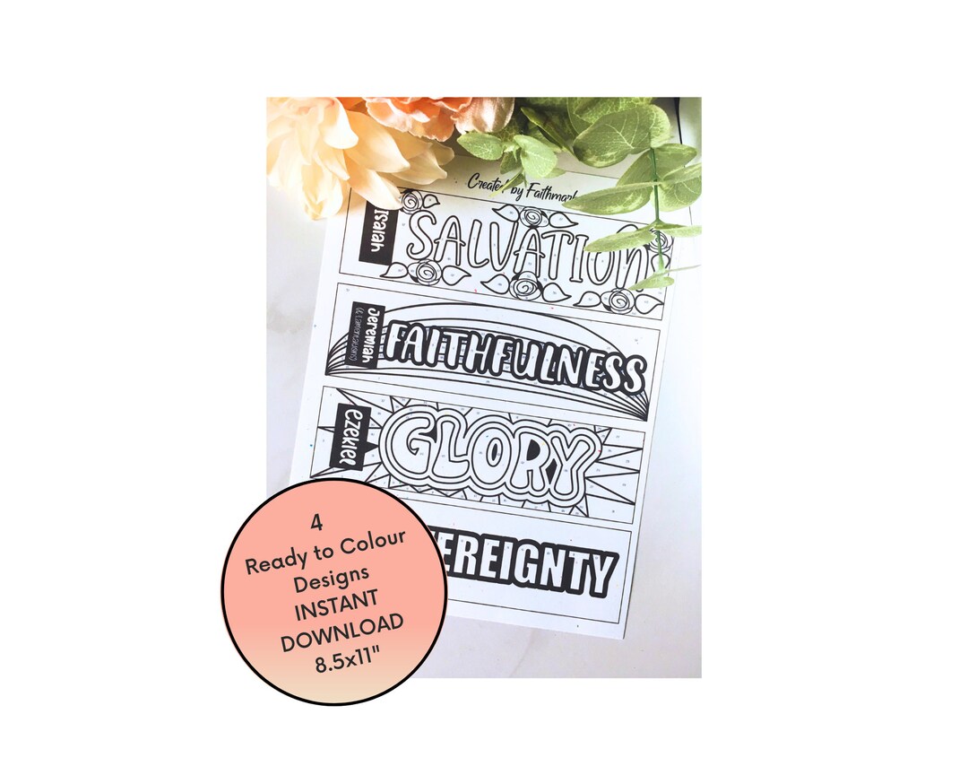 Major Prophet Bookmarks, Christian Colouring Bible Study (instant ...