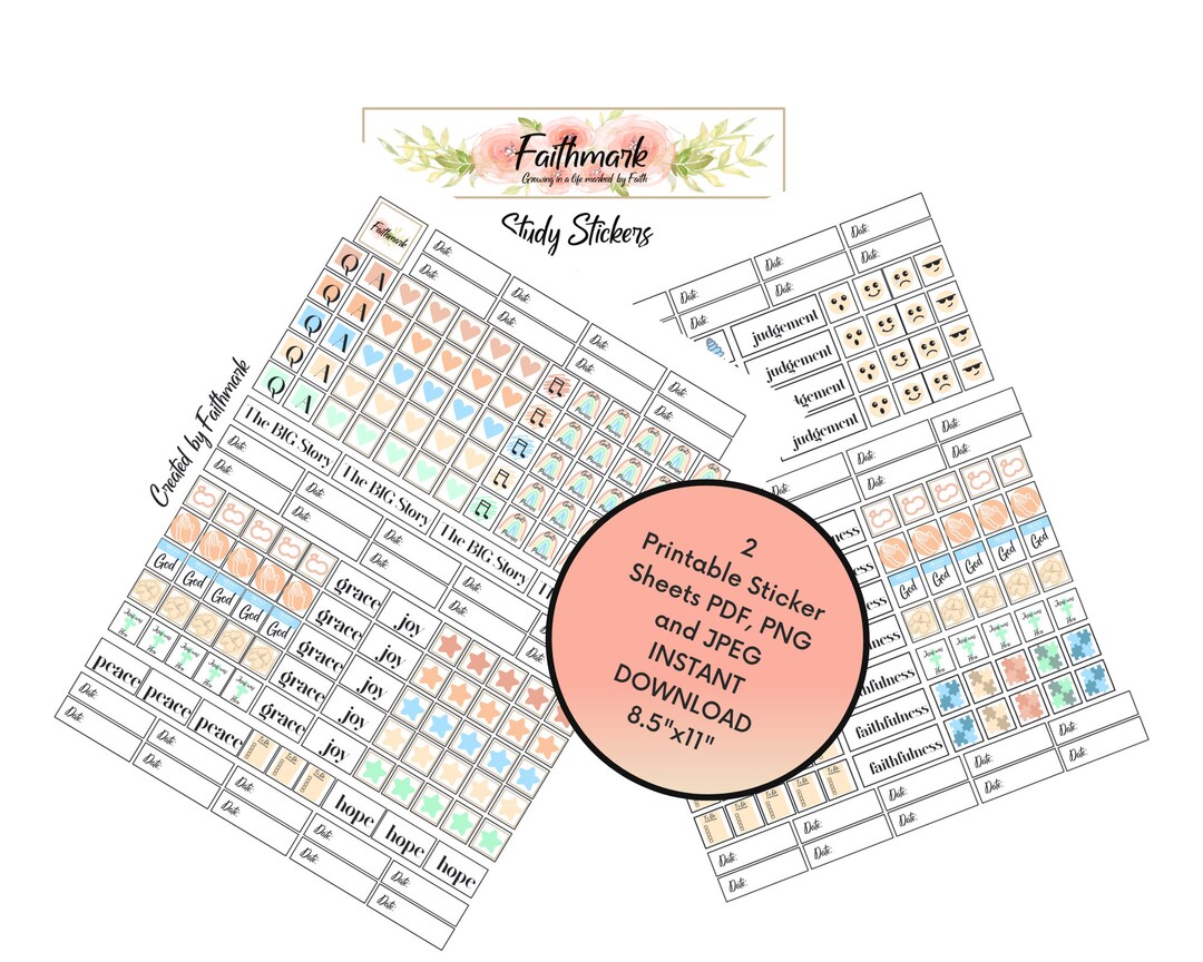 Bible Study Stickers, Bible Journalling Printable Stickers, Faith ...