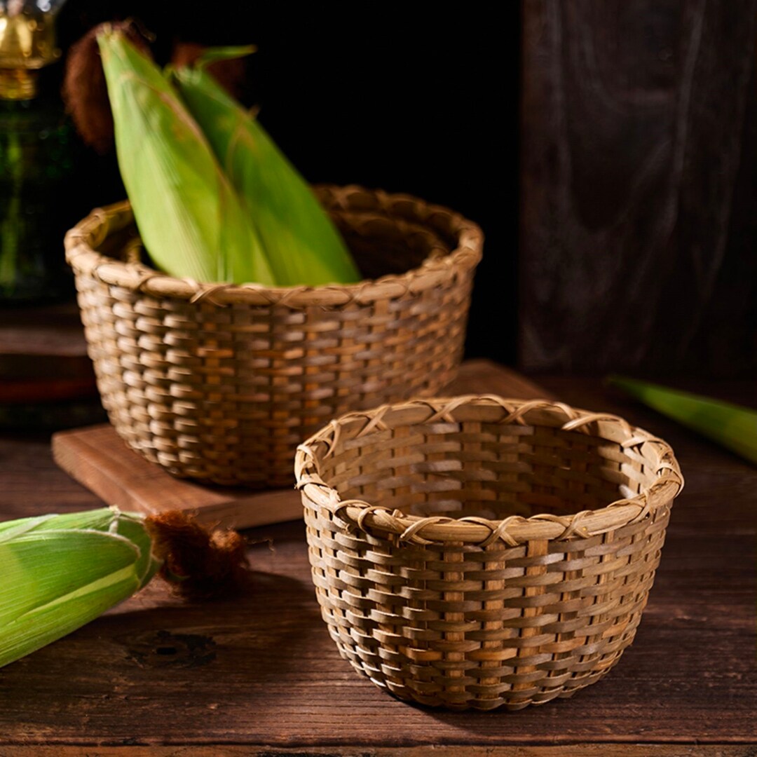 Handwoven Wooden Storage Basket Storage Basket - Etsy