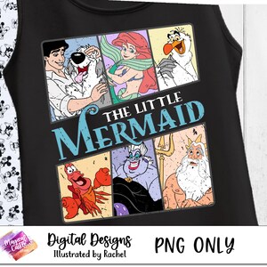 Retro Little Mermaid 300 DPI, Arial PNG, Eric Triton Png, Family Vaca ...