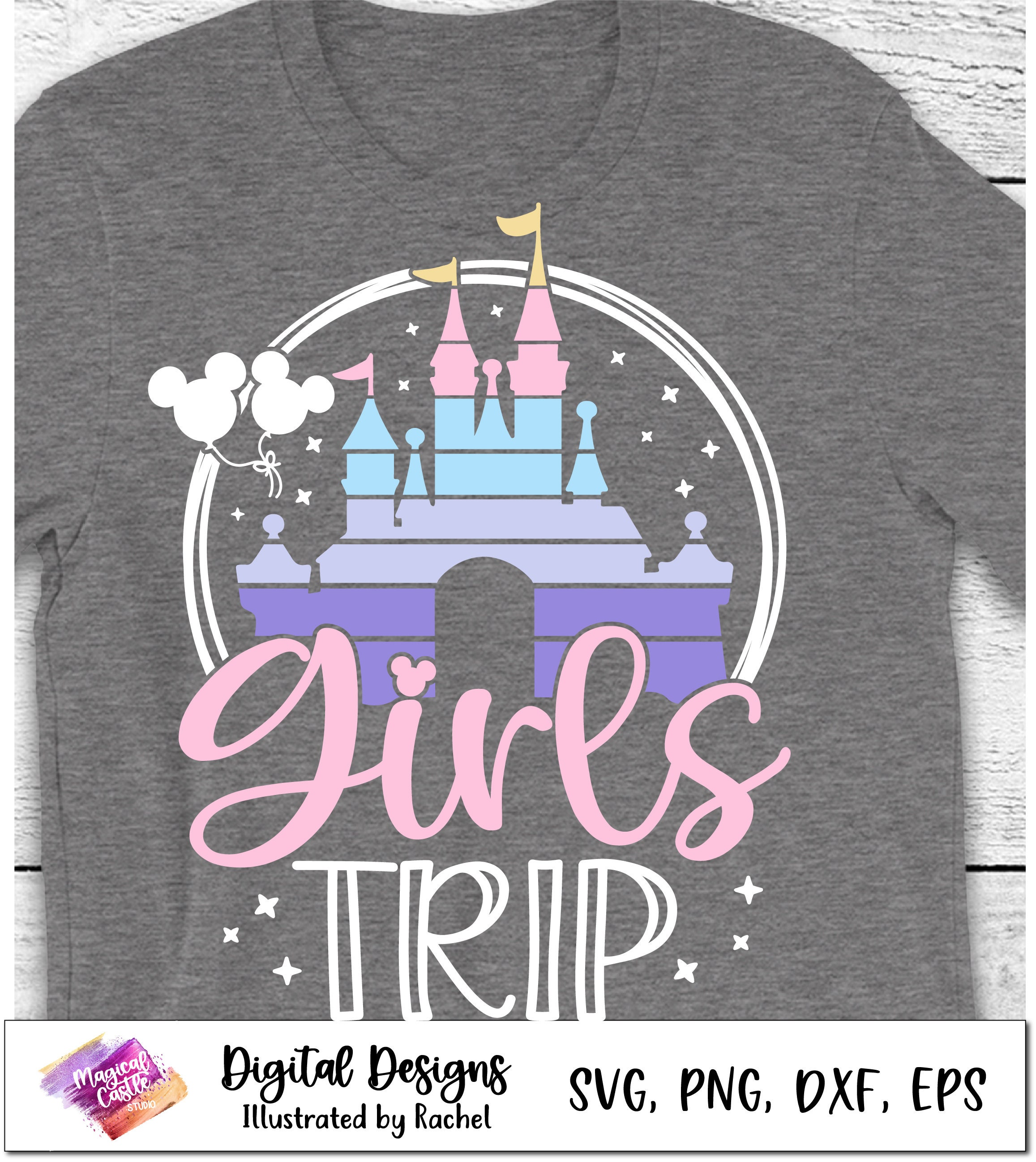 Girls Trip, Birthday Girl Svg, Disneyland Birthday Trip, Magical Castle ...