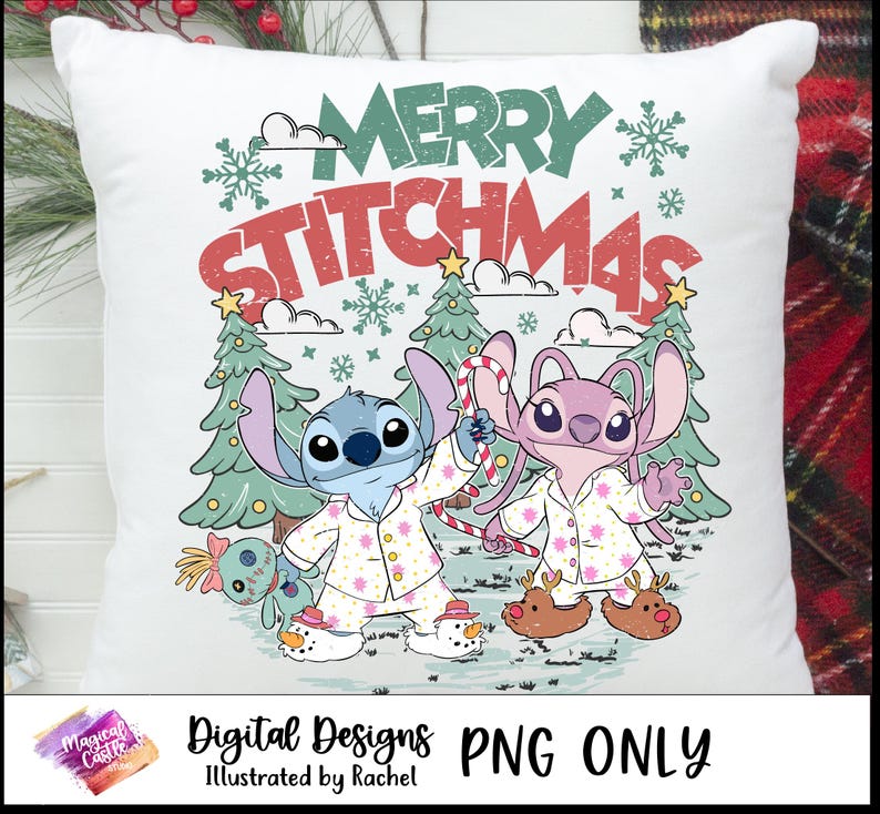 Merry Stitchmas Png, Pink Angel, Merry Christmas Shirt, Cute Christmas ...