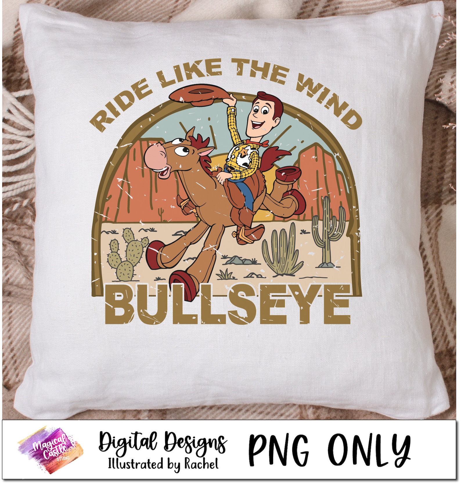 Ride Like the Wind Bullseye Png, Woody and Bullseye Png, Retro Cowboy ...