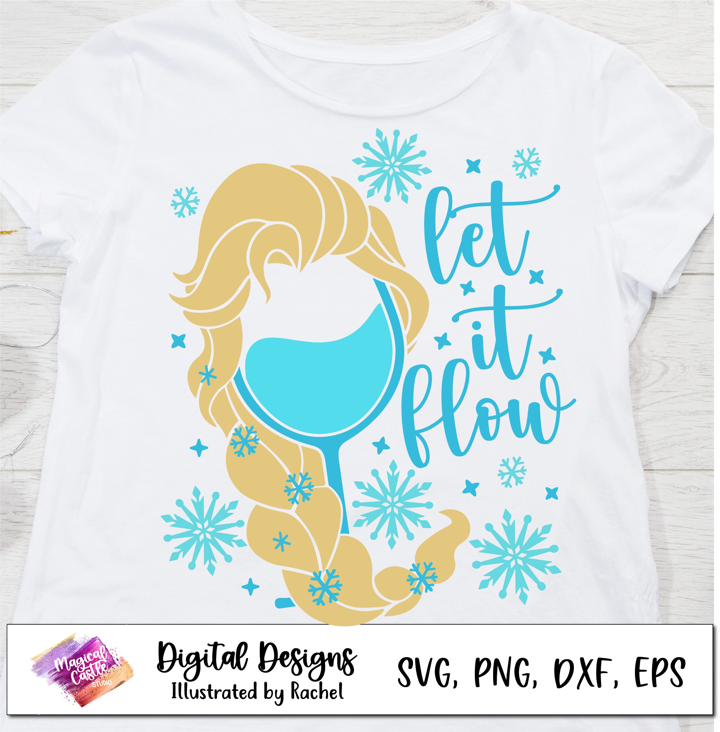 Let It Flow Svg Drinking Shirt Wine Glass Svg Mouse Ears - Etsy Australia