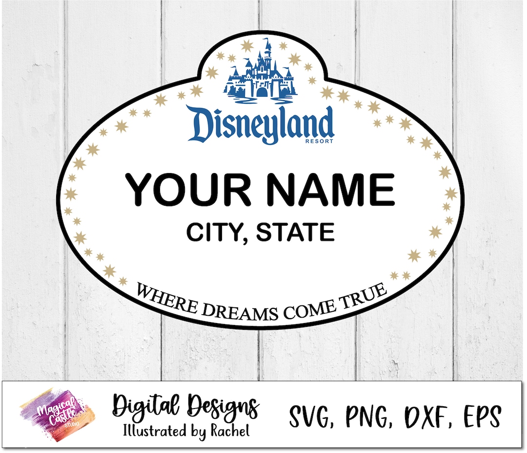 Disneyland Name Tag Cut File, Cast Member Badge, Name Tag Vector File ...
