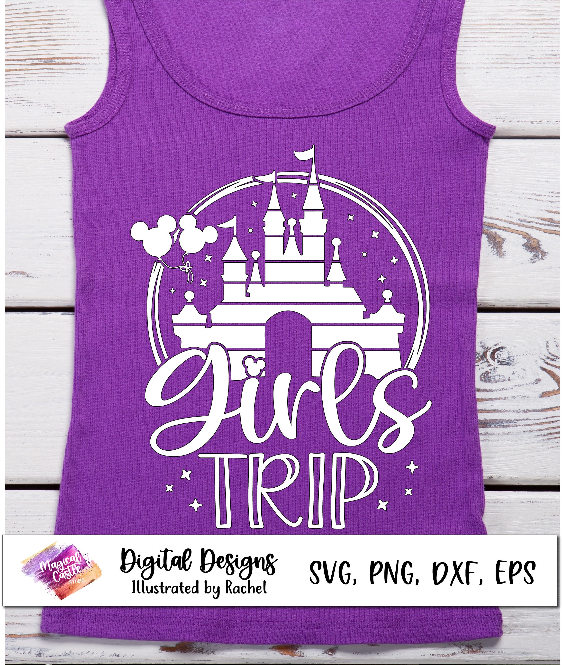 Girls Trip, Birthday Girl Svg, Disneyland Birthday Trip, Magical Castle ...