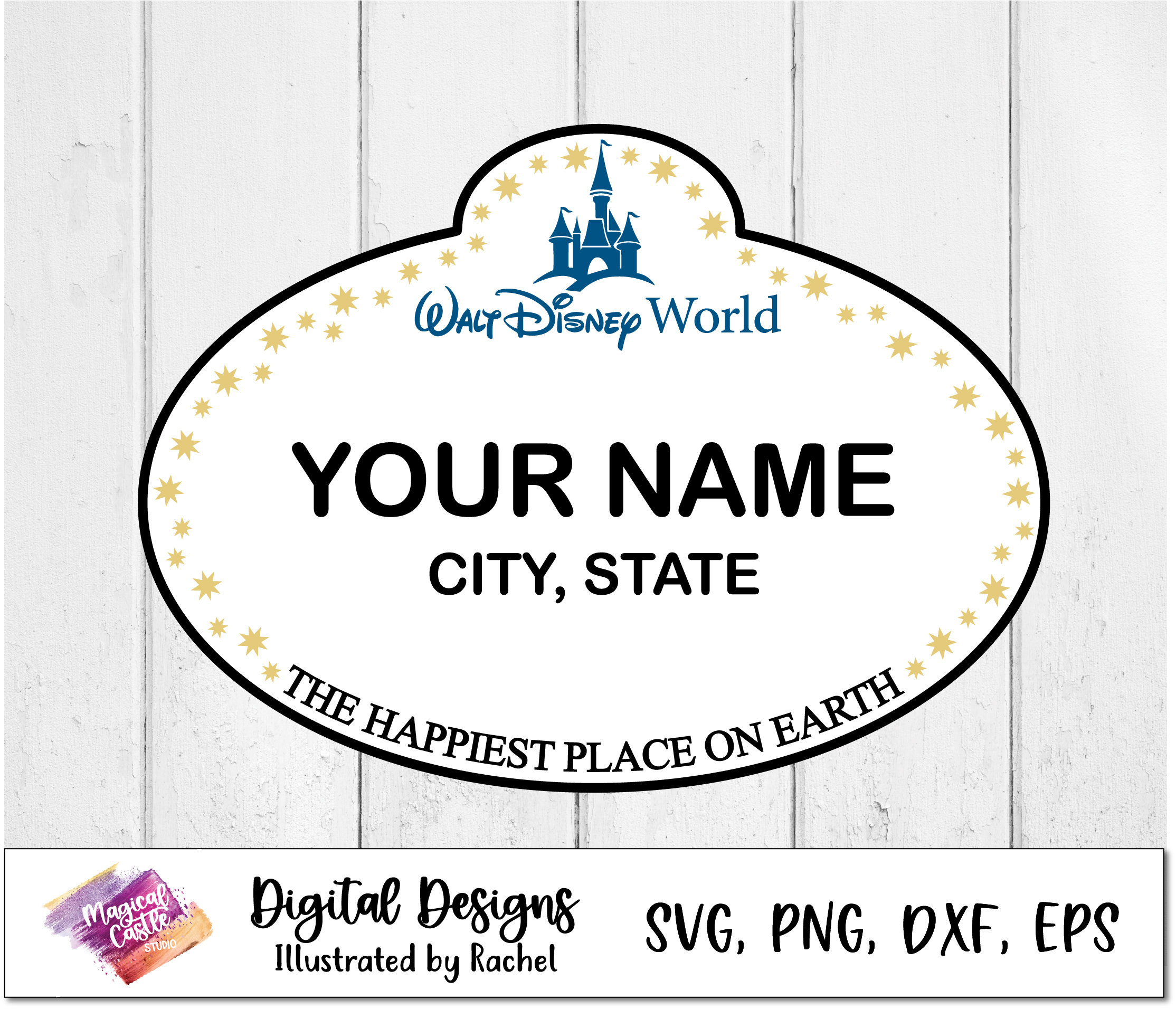 Laser Name Tag Cut File, World Cast Member Badge, Custom Name Tag ...