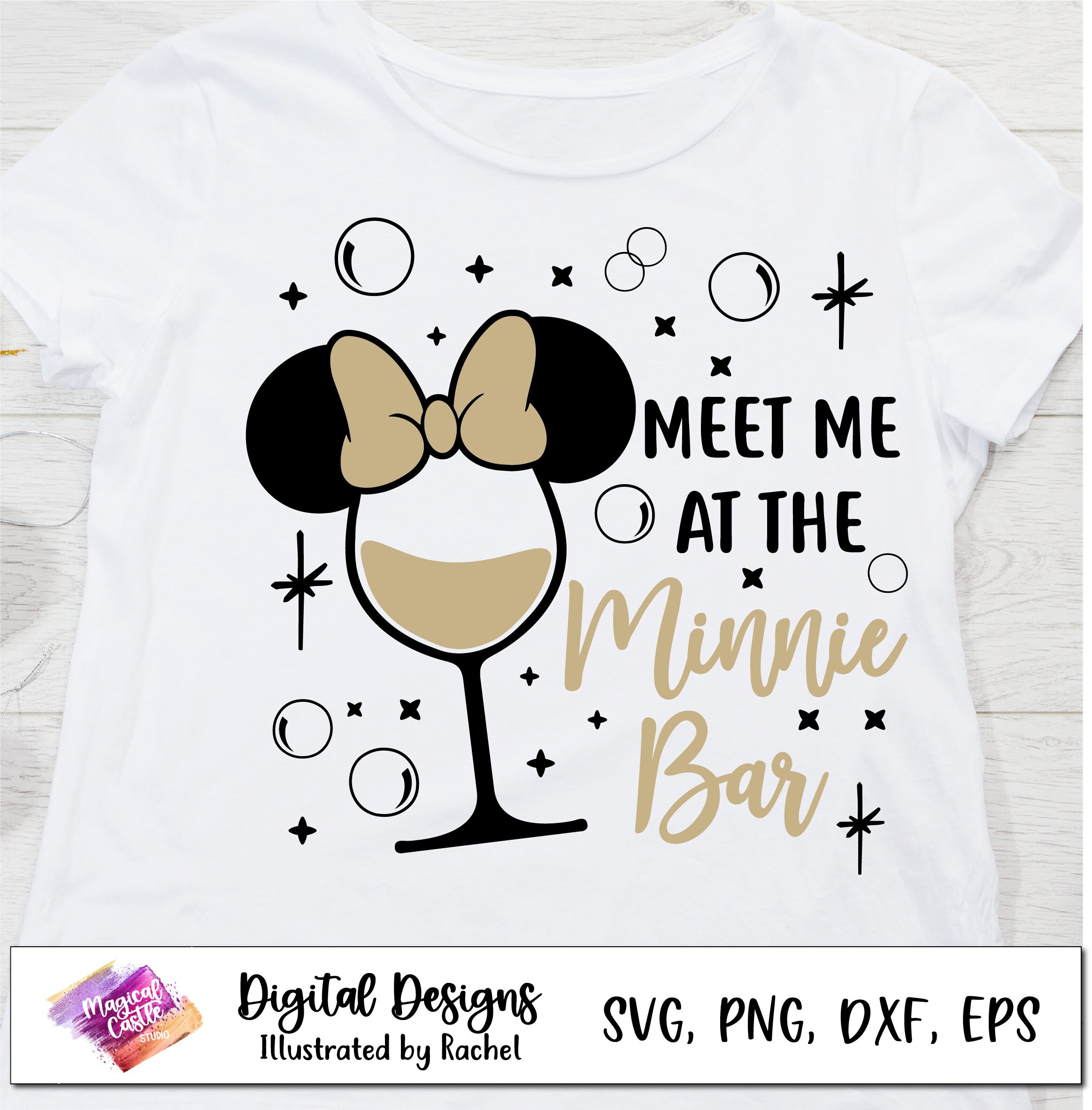 Minnie Wine Glass Meet Me at Minnie Bar Minnie Drinking - Etsy