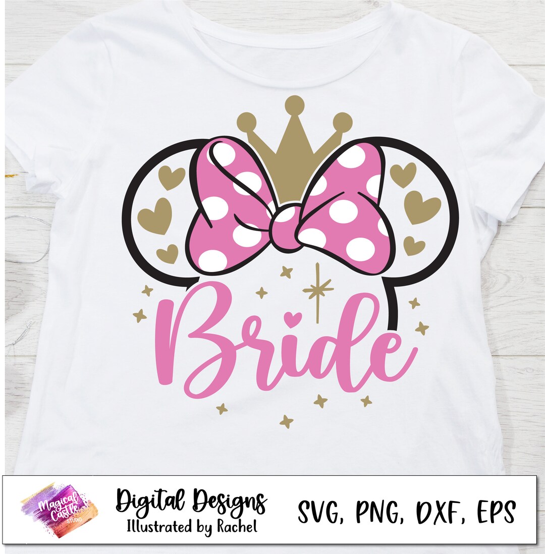 Orejas de novia svg, orejas de ratón de novia svg, camisa de novia ...