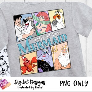 Retro Little Mermaid 300 DPI, Arial PNG, Eric Triton Png, Family Vaca ...