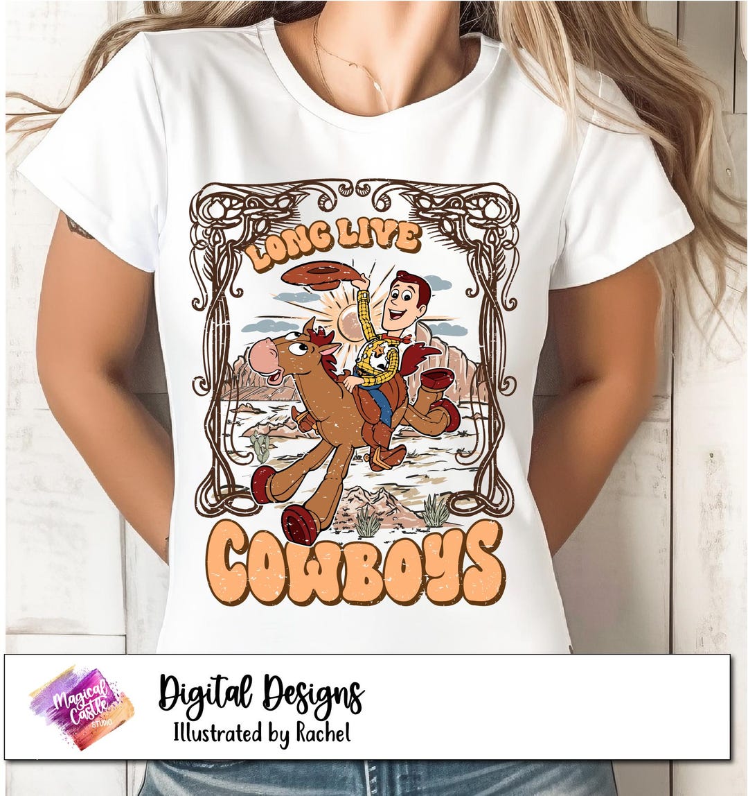 Retro Long Live Cowboy Png, Woody and Bullseye Png, Woody Png, the Wild ...