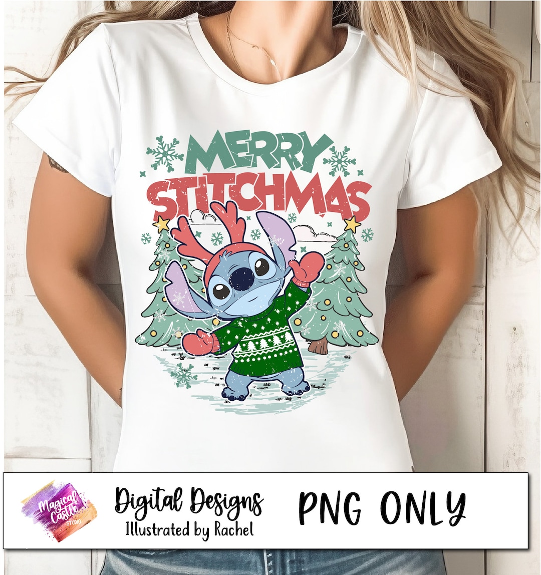 Merry Stitchmas Png, Stitch Christmas, Cute Merry Christmas Shirt, Cute ...
