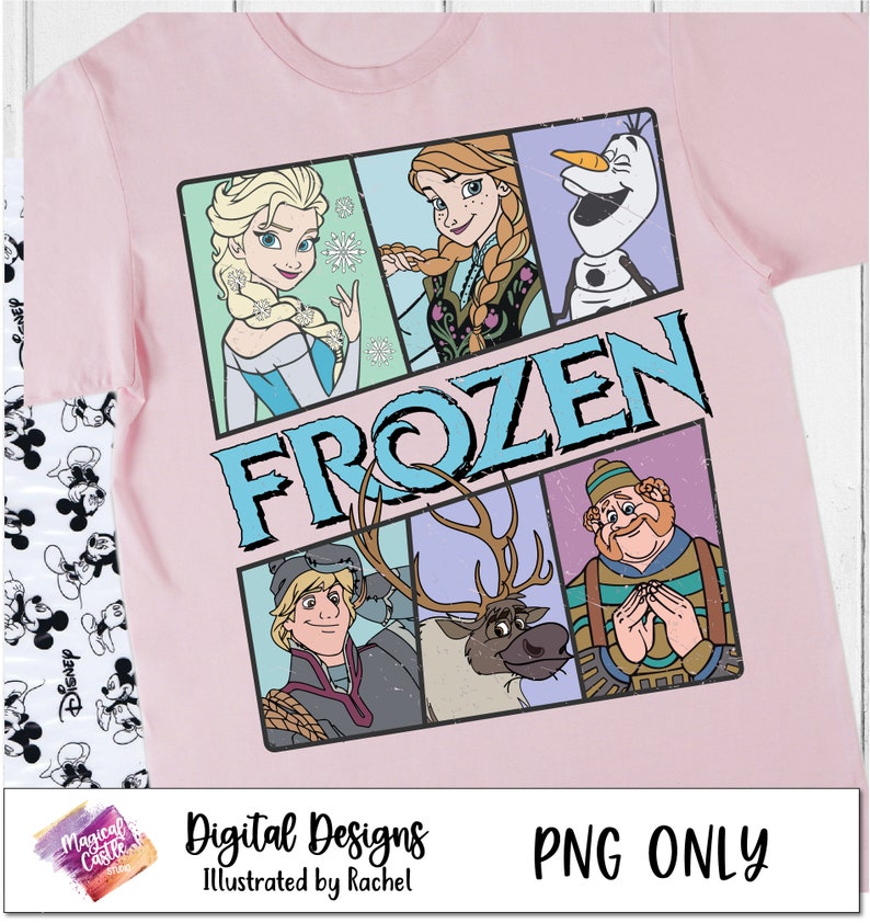Retro Frozen 300 DPI Png, Anna PNG, FROZEN Elsa Anna Olaf Png, Family ...