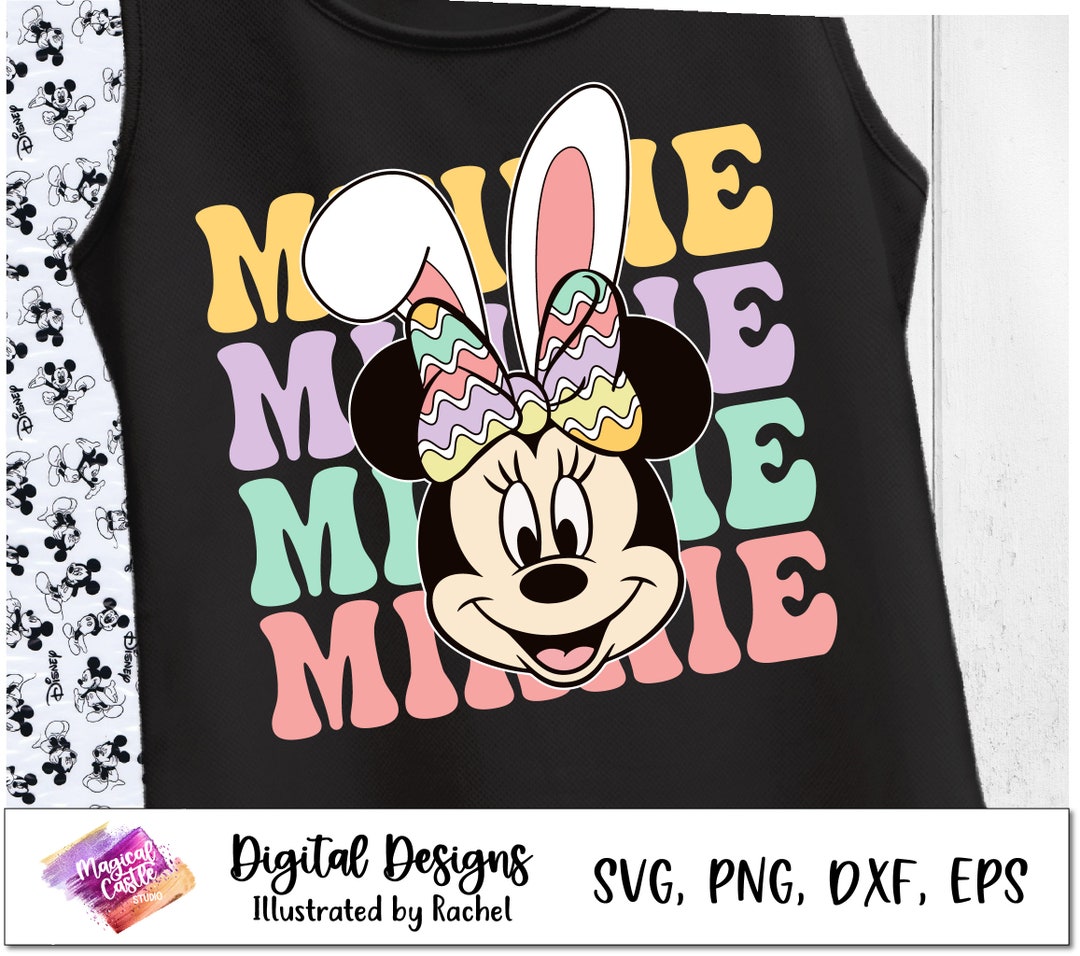 Retro Minnie Easter Svg, Minnie Bunny Ears, Happy Easter Svg, Mouse ...