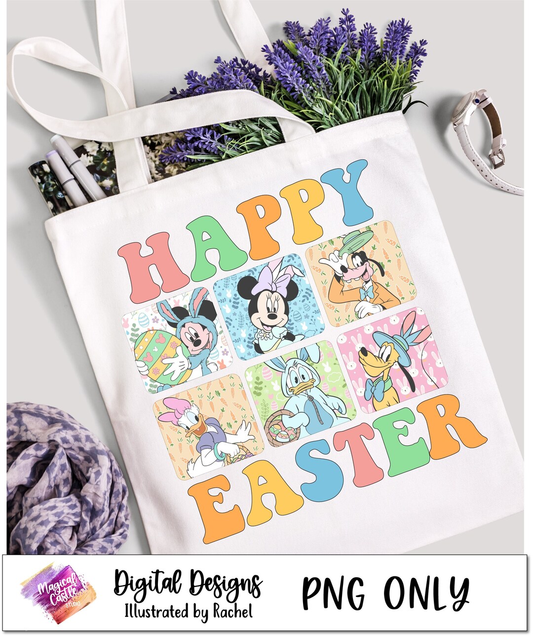 Mickey Happy Easter Day PNG, Goofy Easter Png, Bunny Mouse and Friends ...