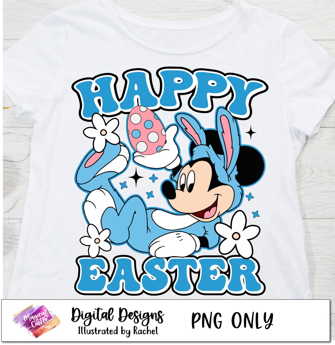 Mickey Happy Easter PNG, Retro Happy Easter Png, Bunny Mouse Png ...