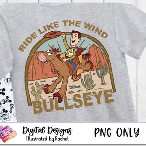 Ride Like the Wind Bullseye Png, Woody and Bullseye Png, Retro Cowboy ...