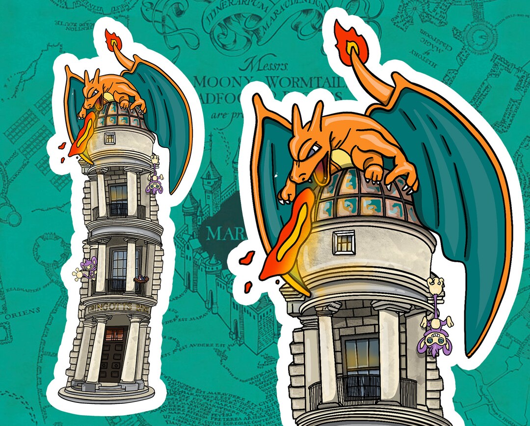 Gringotts Bank & Charizard Skyline Sticker Aipom, Swellow Edition ...
