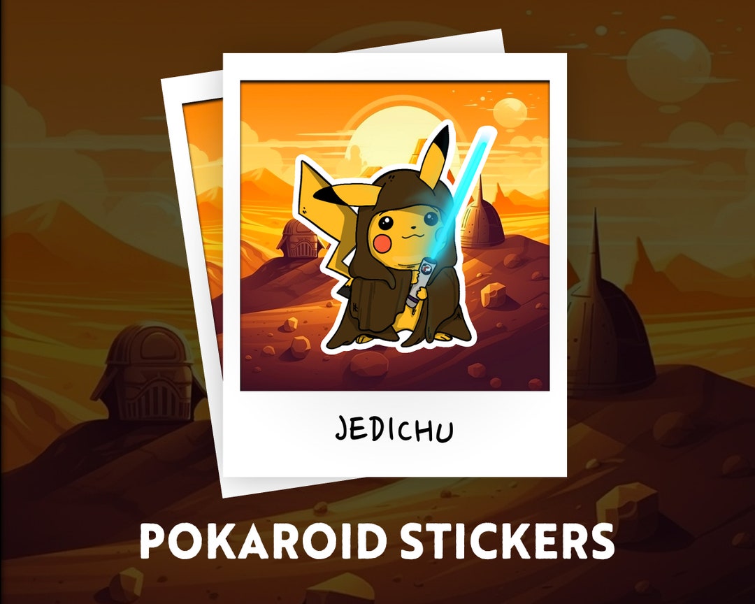 Pikachu como Jedi Polaroid Sticker Fan Art único de Pokémon - Etsy España