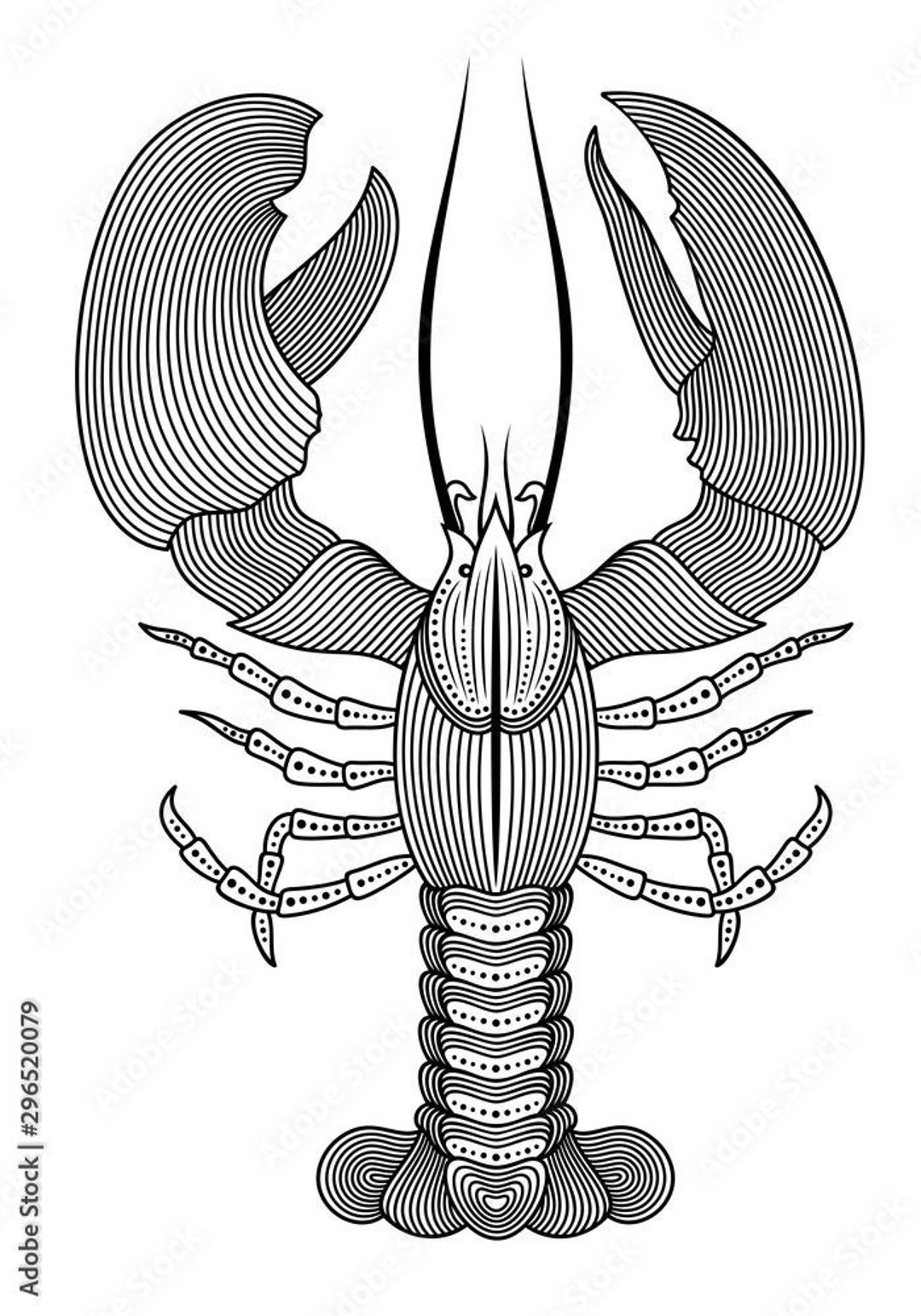 Lobster SVG. Zodiac Animal Stencil, Pattern. Outline, Stylized ...