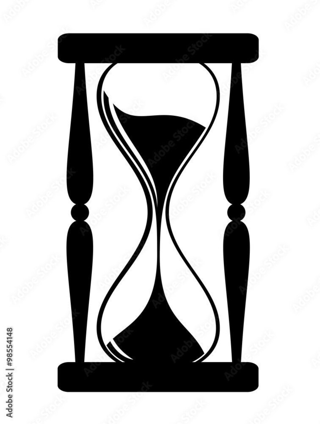 Hourglass SVG. Time's Sand Glass Silhouette, Template, Clip Art. Sand ...