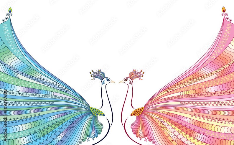 Pavo real SVG. Imágenes prediseñadas de plantilla de tarjeta - Etsy México