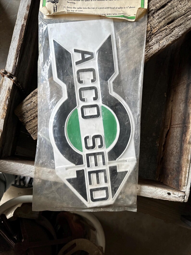 Vintage NOS 1970’s Acco Seed Weathervane Seed Feed Agriculture Corn ...
