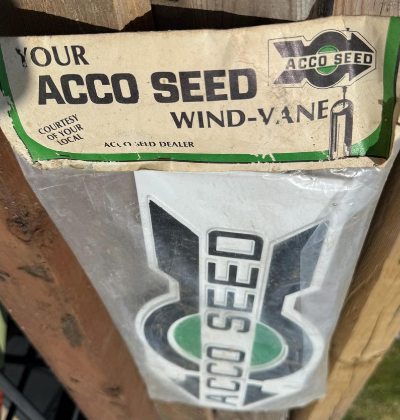 Vintage NOS 1970’s Acco Seed Weathervane Seed Feed Agriculture Corn ...