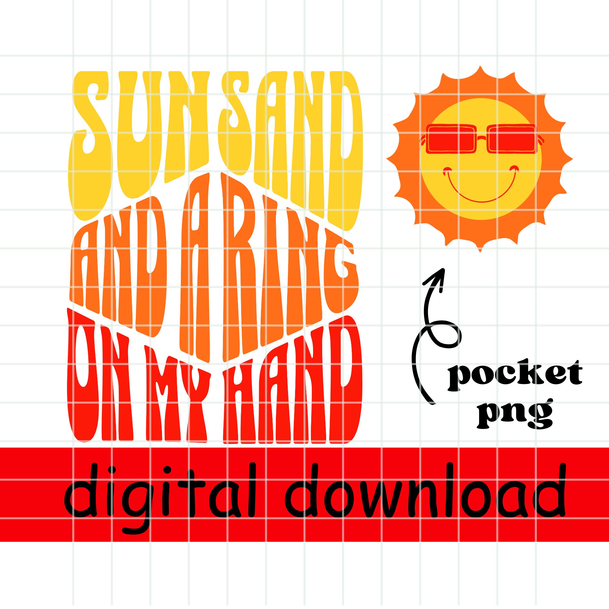 Sun Sand and A Drink in My Hand SVG Retro Sun Sand and A Ring - Etsy
