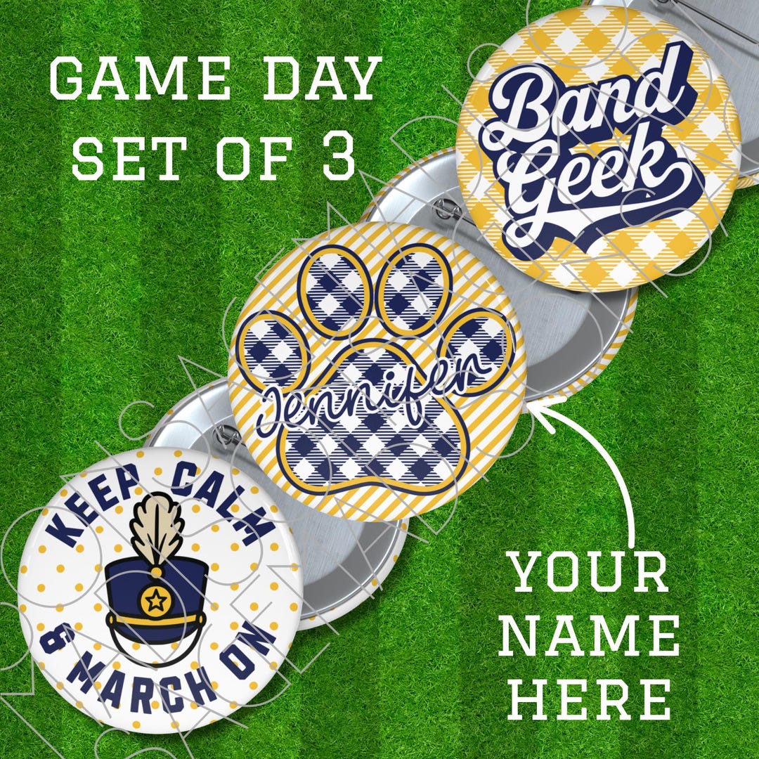 Marching Band Button Set – Custom Name Paw Print – Band Geek – Keep ...