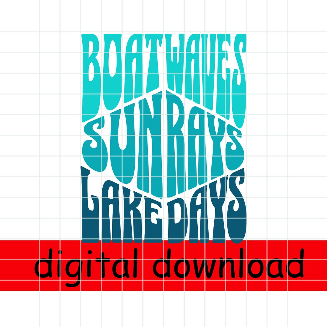 Boat Waves Sun Rays Lake Days PNG, Retro Summer Lake SVG, Summer Lake ...