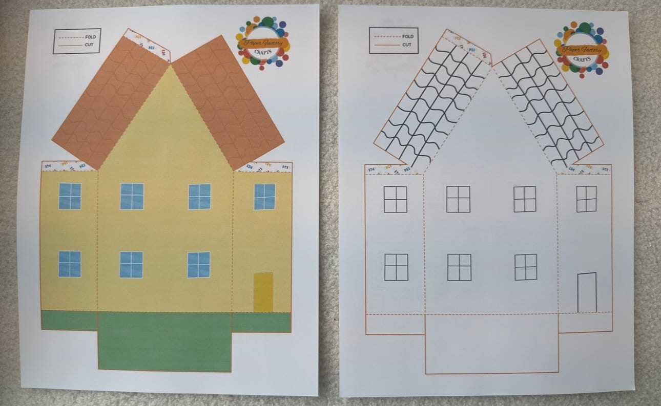 DIY Printable Cut and Assemble Peppa Pig House – Includes Colored and ...