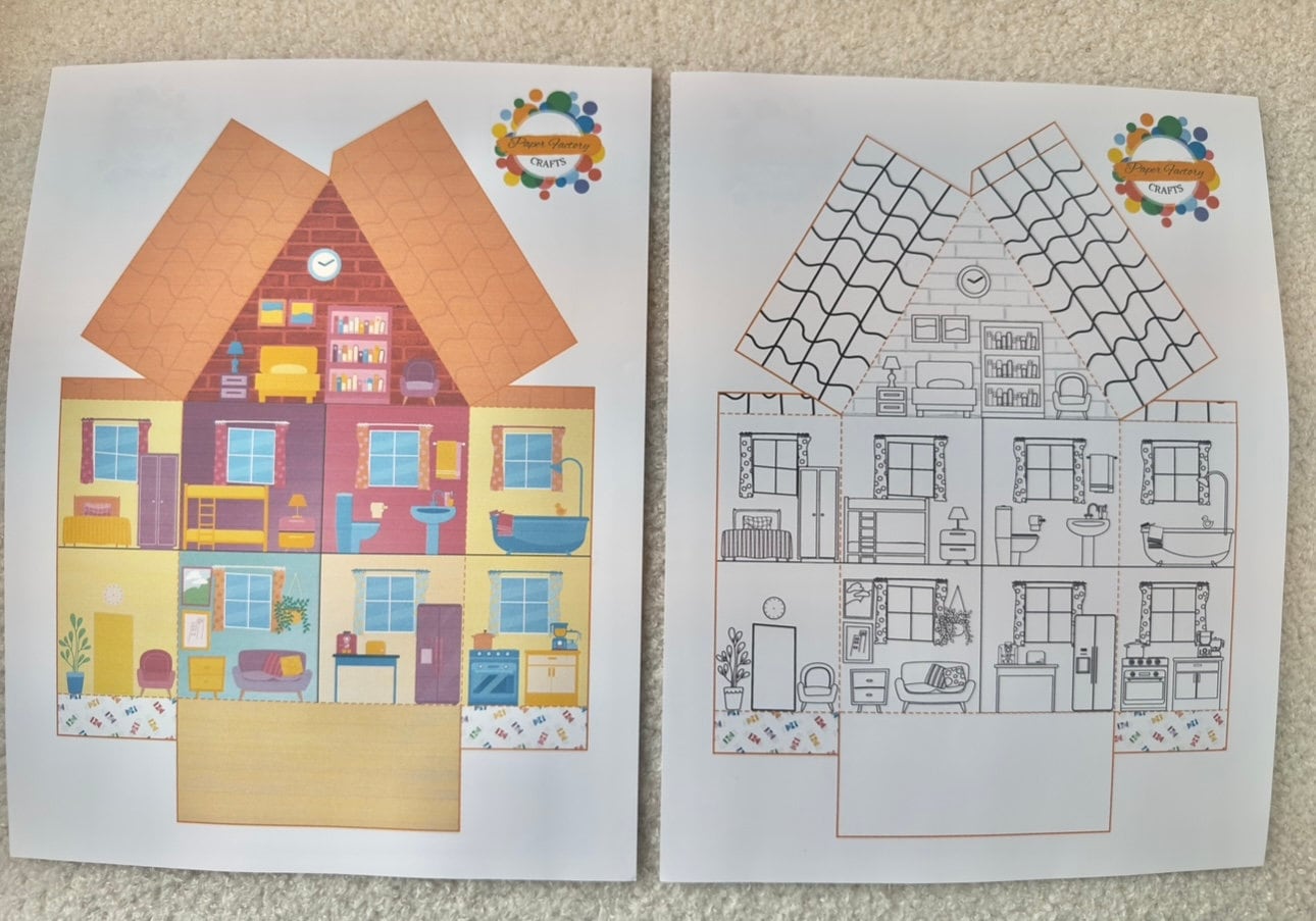 DIY Printable Cut and Assemble Peppa Pig House – Includes Colored and ...