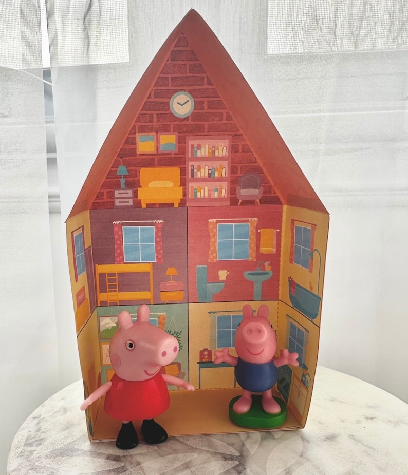 DIY Printable Cut and Assemble Peppa Pig House – Includes Colored and ...