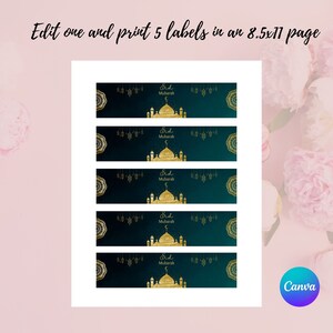 Digital Water Bottle Labels for Eid and Ramadan Celebrations: Add a ...