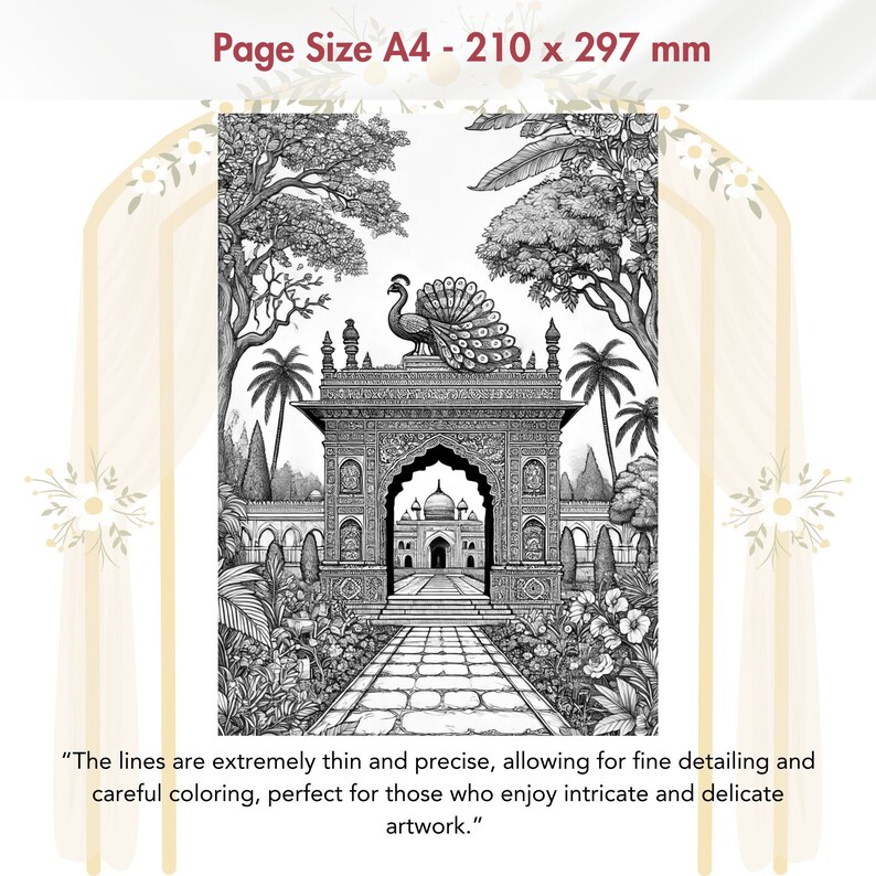 Mughal Garden Coloring Pages Mughal Art Prints, Islamic Garden Coloring ...