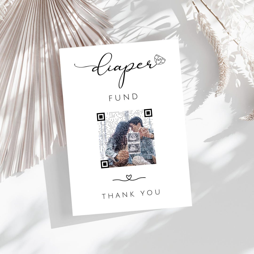 Baby Shower QR Code Diaper Fund Sign, Diaper Fund QR Code Sign, Baby ...