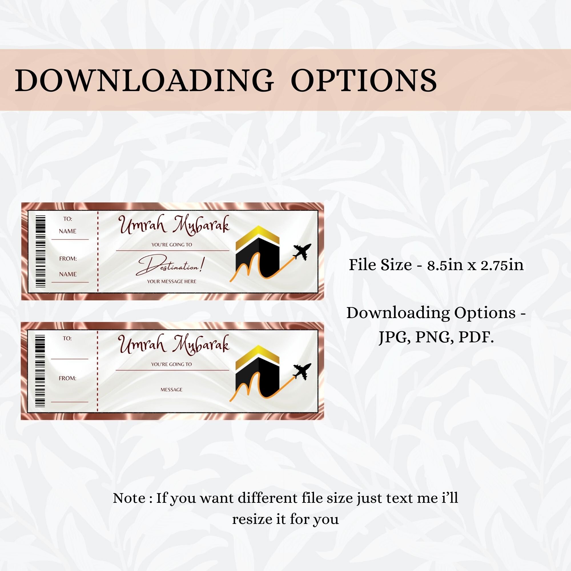 Luxury Hajj Umrah Mubarak Boarding Ticket Pass, Umrah Mubarak Flight ...