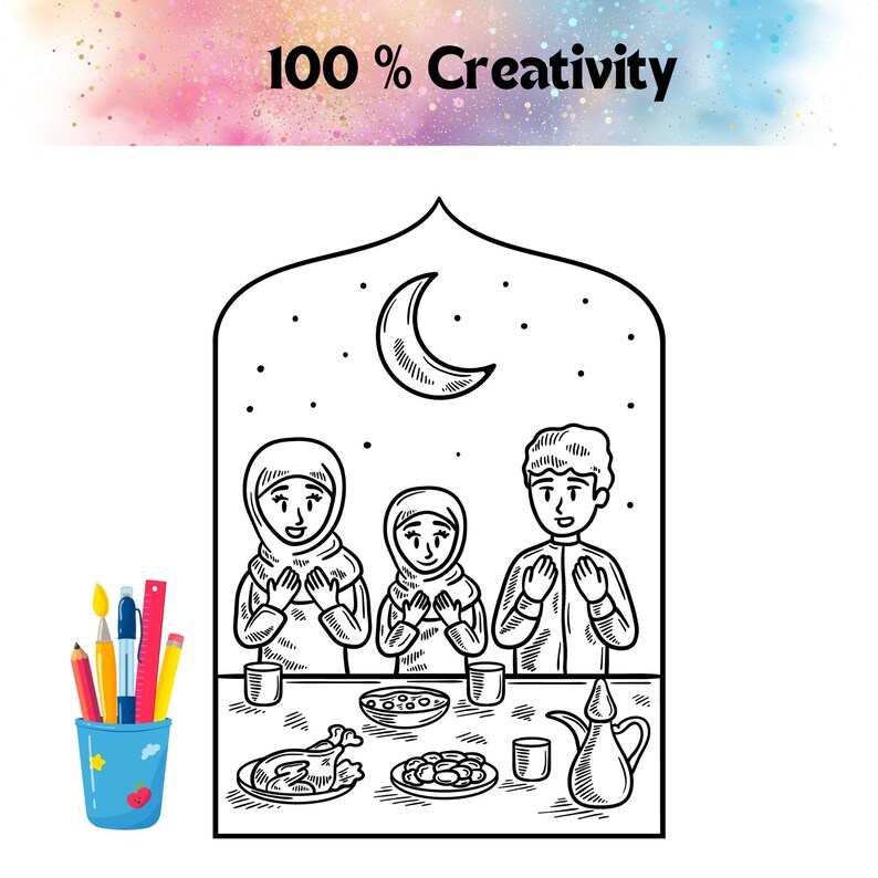 Eid Coloring Pages for Kids & Adults Bundle, Children Islamic ...