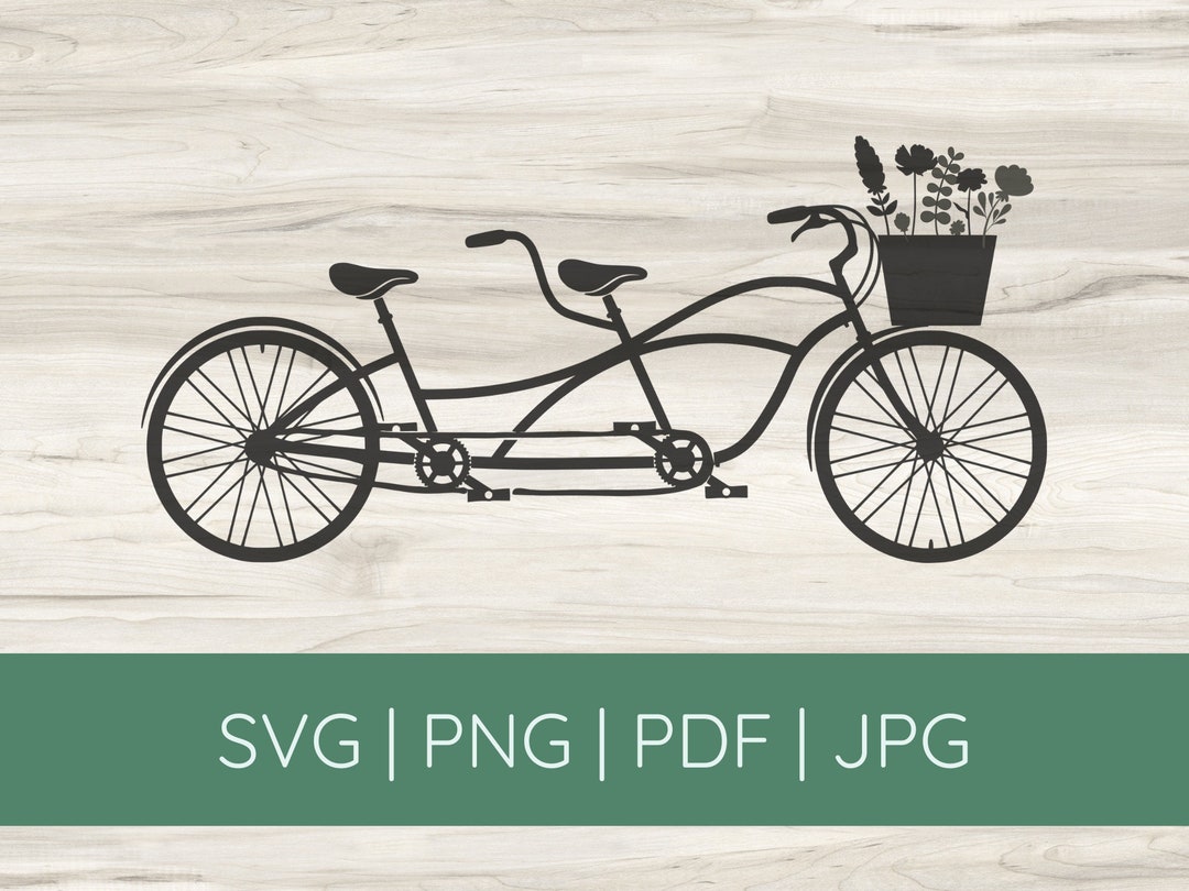 Tandem SVG Plotterdatei / Cut File mit Korb Und Blumen With - Etsy