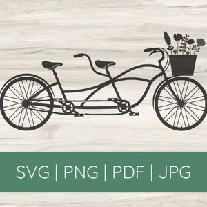 Tandem SVG Plotterdatei / Cut File mit Korb Und Blumen With - Etsy