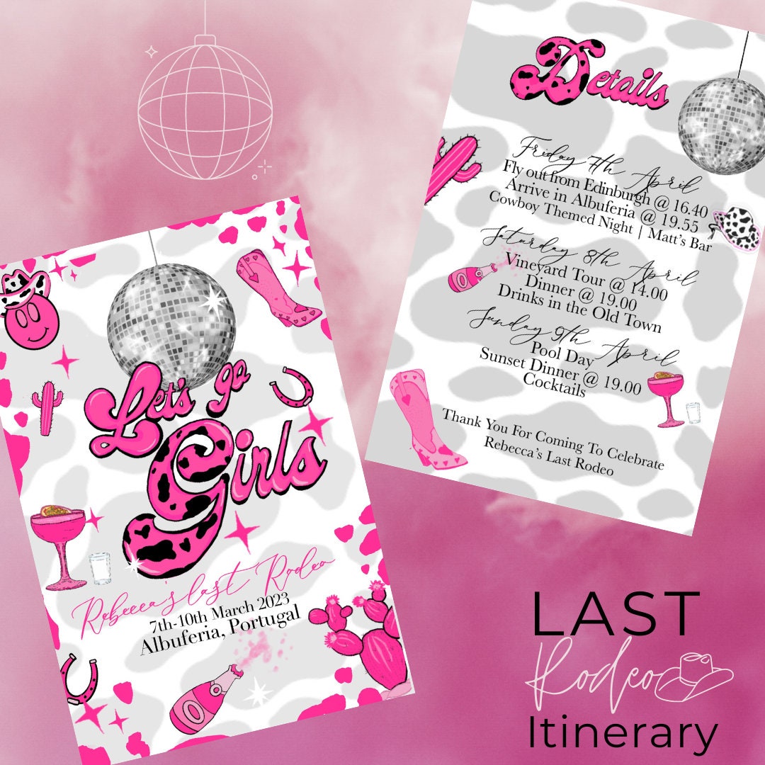 Last Rodeo Itineraries Hen Parties/birthday/weekend Away - Etsy