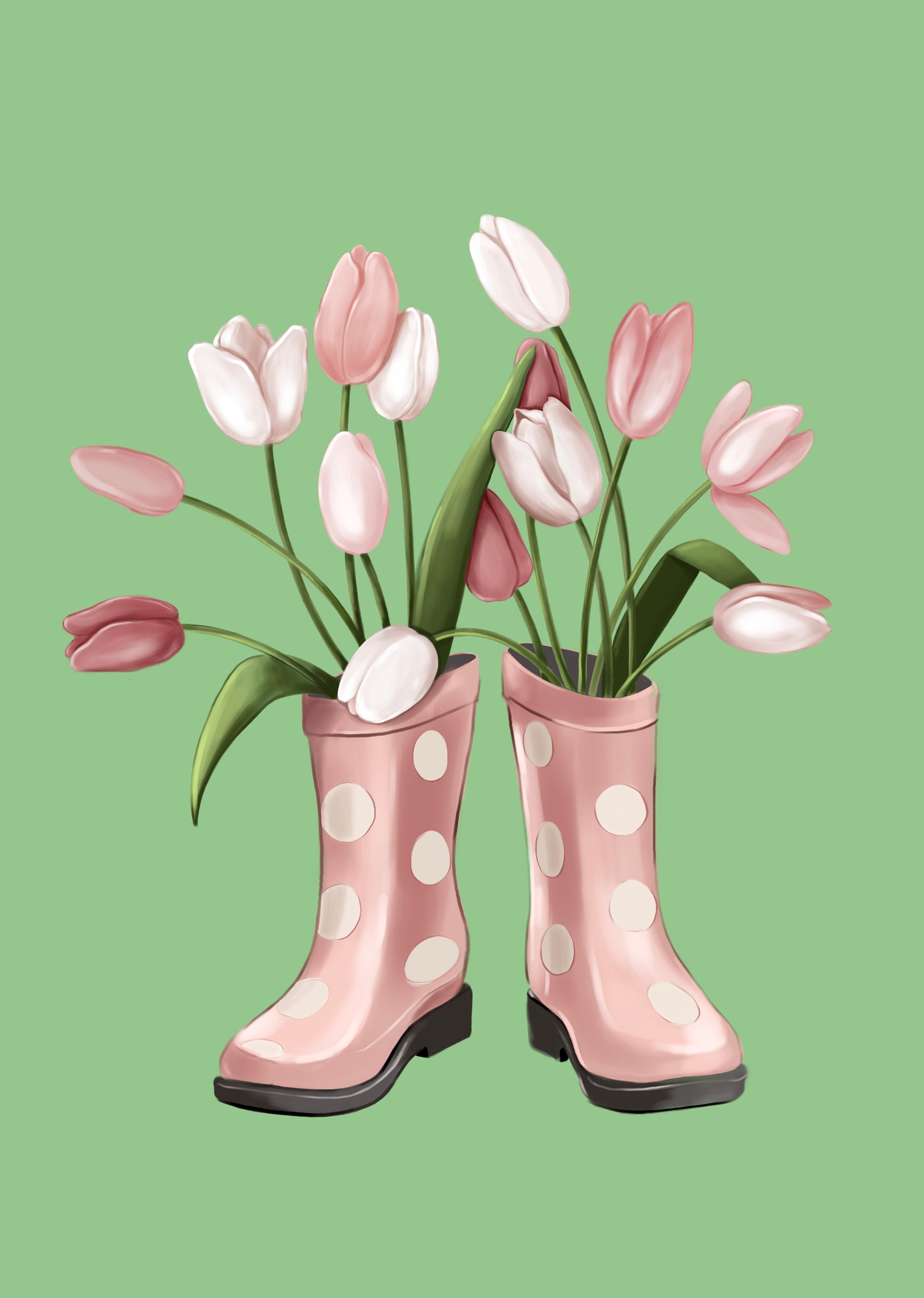 Tulips Floral Clipart Spring Flowers Flowers and Plants - Etsy