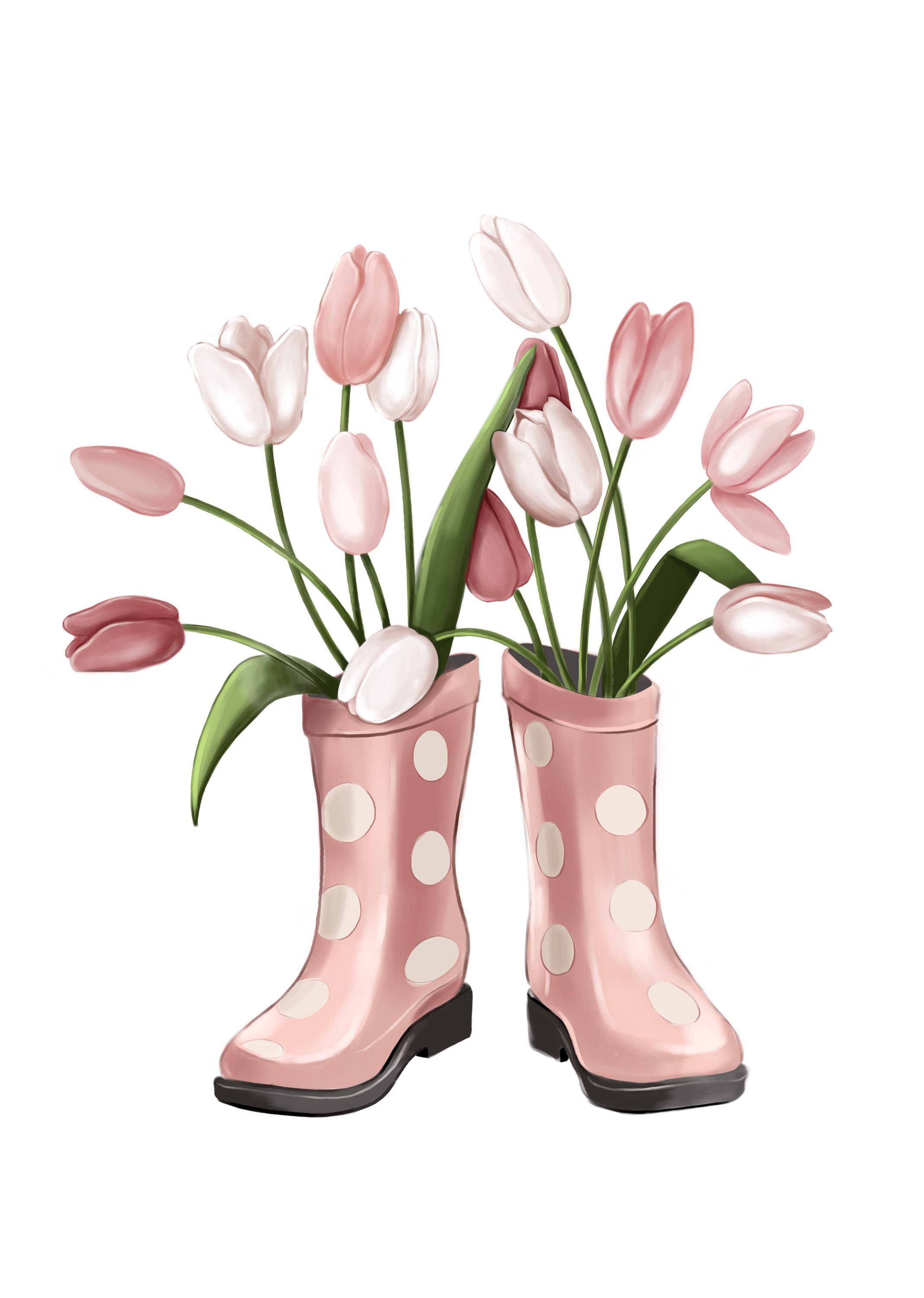 Tulips Floral Clipart Spring Flowers Flowers and Plants - Etsy