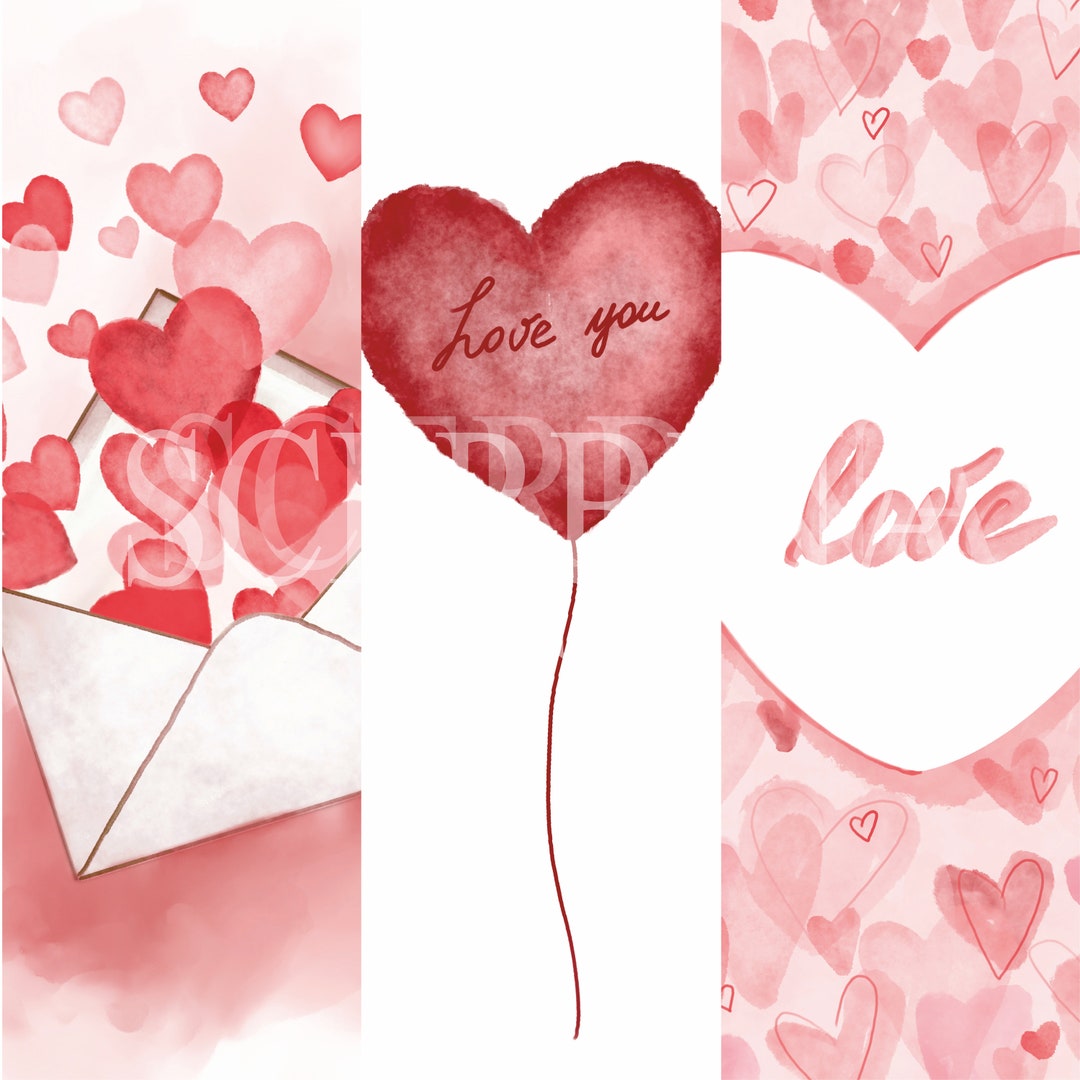 Valentine's Day Set, Heart Clipart, Love, Heart, Watercolor ...