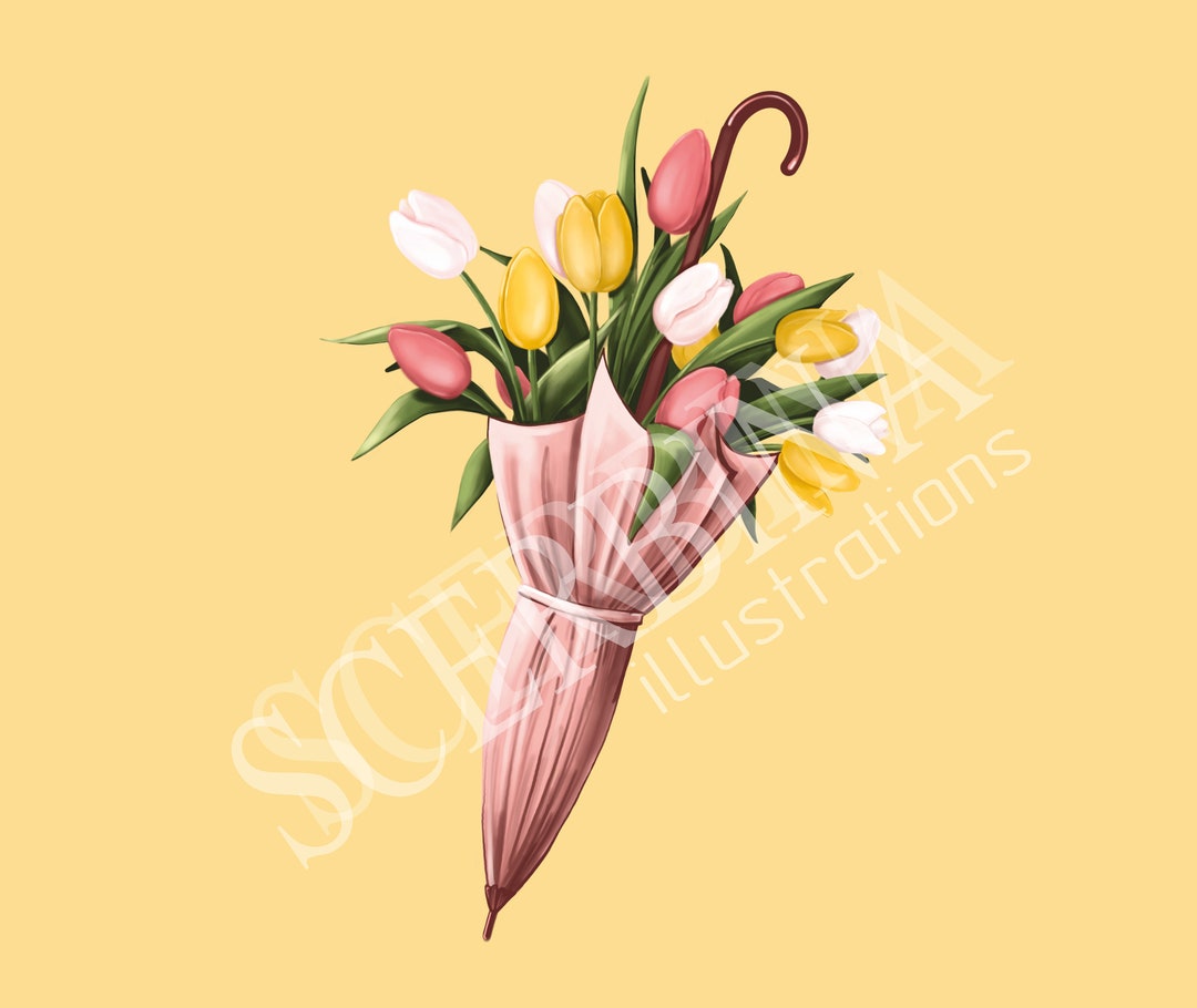 Tulips, Floral Clipart, Spring Flowers, Flowers and Plants, Watercolor ...