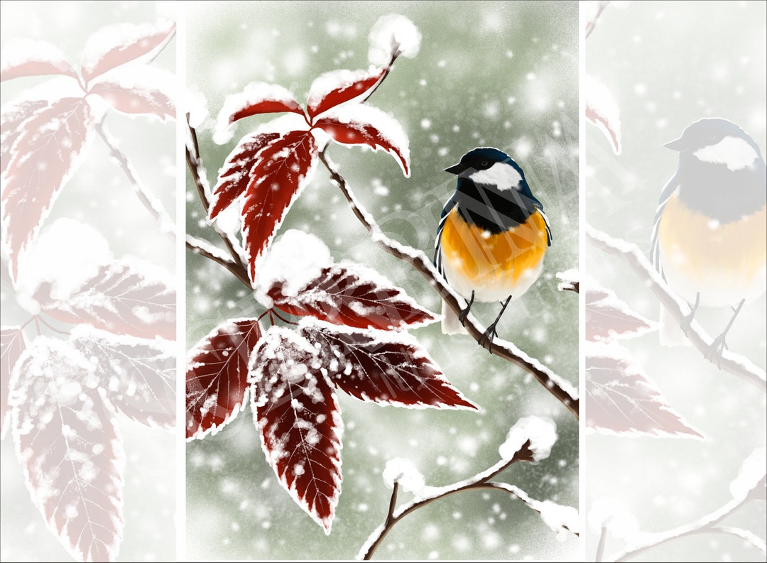 Bird, Bird Clipart, Winter, Animal Clipart, Watercolor, Botanical ...