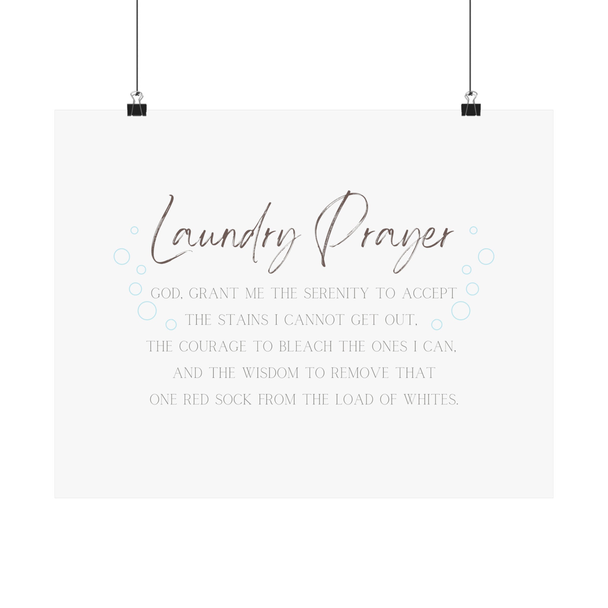 Laundry Prayer Matte Horizontal Poster Laundry Room Decor - Etsy